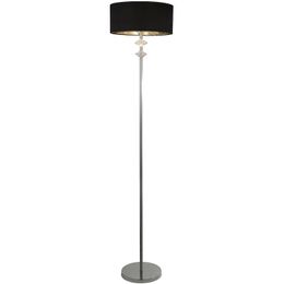 Searchlight Stehlampe &raquo;Ontario Floor Lamp - Chrome Metal Acrylic & Black Shade&laquo; E27 1 Stk.