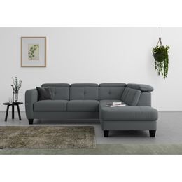 Sit & More sit&more Ecksofa &raquo;Belluci L-Form&laquo; inklusive Federkern, wahlweise mit Bettfunktion und Bettkasten grau