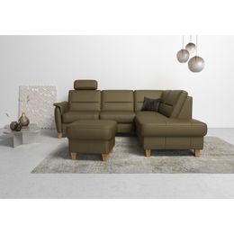 Home Affaire Ecksofa &raquo;Palmera L-Form, B: 236 cm&laquo; optional Bettfunktion & Bettkasten, Federkern gr&uuml;n Luxus-Microfaser (100% Polyester);Struktur (100% 