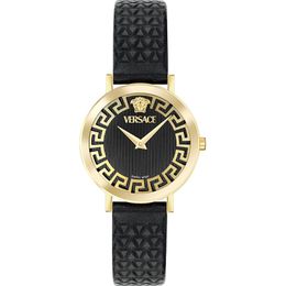 Versace Damen Quarzuhr &raquo;Versace DAEDALUS&laquo; Armbanduhr, Damenuhr, Swiss Made, Lederarmband, analog, Saphirglas schwarz