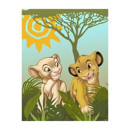 Komar Bild &raquo;Lion King Urembo Meadows&laquo; Disney 1 Stk. tlg. Wandbild zur Dekoration im Kinderzimmer - ohne Rahmen bunt Holz, Papier