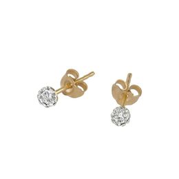 Firetti Damen Paar Ohrstecker &raquo;Schmuck Geschenk Gold 375 Ohrschmuck rund&laquo; mit Kristallstein gold