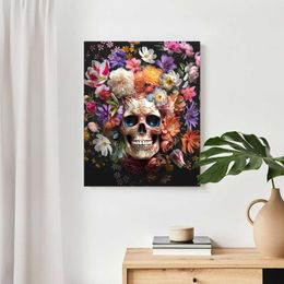 Reinders Deco-Panel &raquo;Floral Skull&laquo; rosa Holzwerkstoff