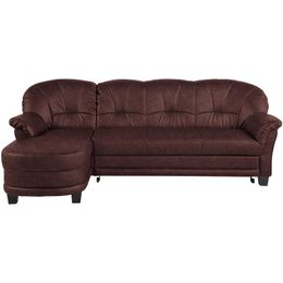 Home Affaire Ecksofa &raquo;Camelita, Landhaus Sofa, 2 Varianten: Recamiere- oder Ottomane, L-Form&laquo; wahlweise mit Bettfunktion braun MELROSE /Struktur (100%