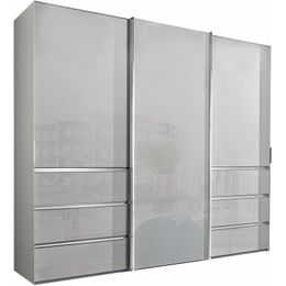Wiemann Schwebet&uuml;renschrank &raquo;Malibu, stilvolles Design, Made in Germany&laquo; mit Glasfront, in verschiedenen Breiten, Schubladen mit Selbsteinzug wei&szlig;