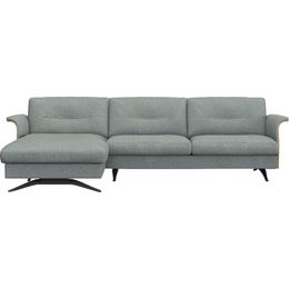 FLEXLUX Ecksofa &raquo;Glow, super bequem durch hochwertigem Sitzaufbau mit Federkern, L-Form&laquo; Modernes skandinavisches Design blau 62% Polyester/17%
