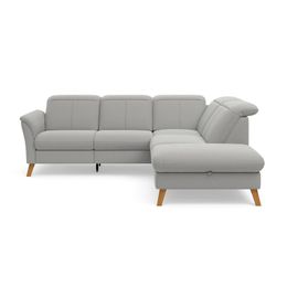 Sit & More sit&more Ecksofa &raquo;Romero L-Form&laquo; wahlweise mit oder ohne TV-Funktion, Bettfunktion, Bettkasten silber 90% Polyester 10%Polyamid