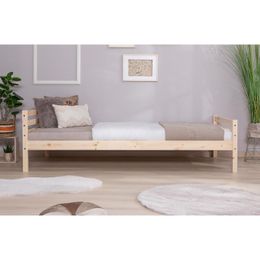 Ticaa Jugendbett Futonbett in diversen Breiten, Kiefer, mit Rollrost beige
