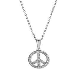 Celesta Damen Celesta Kette mit Anh&auml;nger &raquo;Boho Peace mit Kette 42+3cm 925 Silber Zirkonia weiss&laquo; silber
