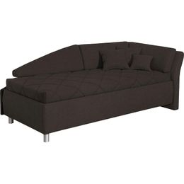 Alina Schlafsofa &raquo;Lindsay&laquo; Bettkasten, Zierkissen-Set aus: 2 Stk. 40x40cm, 1 Stk. 30x30cm braun Struktur TMD (100% Polyester)