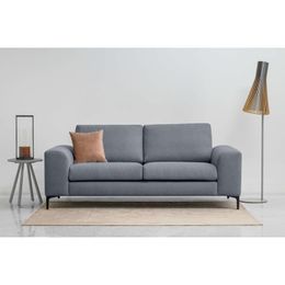 OTTO home 2,5-Sitzer &raquo;Henry, Kompaktsofa, Breite 214 cm&laquo; mit Metallbeinen, Wellenunterfederung, wasserabweisender Stoff grau 100% PES