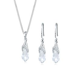 Elli Damen Schmuckset &raquo;Tropfen 925 Silber, mit Kristallen von Swarovski &laquo; () wei&szlig;