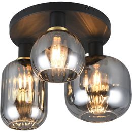 Trio Leuchten Deckenleuchte &raquo;DIVA, E27 Deckenlampe 3-flammig mit Glasschirm, exkl 3xE27 max 10W&laquo; E27 1 Stk. warmwei&szlig; - kaltwei&szlig; Deckenlampe &Oslash; 39cm, 