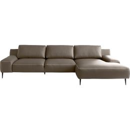 designwerk Ecksofa &raquo;Forma L-Form, zeitloses Designsofa mit aktuellem Fu&szlig;&laquo; in hochwertiger Verarbeitung & tollem Sitzkomfort braun Leder;Struktur 98% 
