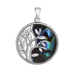 Vivance Damen Kettenanh&auml;nger &raquo;925-Sterling Silber rhodiniert Abalone&laquo; blau