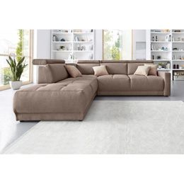 DOMO collection Ecksofa &raquo;Ava, moderne Sitzheftung mit toller Doppelnaht, komfortabel, L-Form&laquo; mit Ottomane, inkl. Federkern, wahlweise mit 