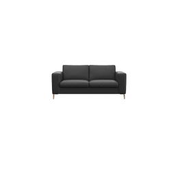 FLEXLUX 2-Sitzer &raquo;Fiore Designsofa, bequem und komfortabel durch hochwertigen Sitzaufbau&laquo; breite Armlehnen, Kaltschaum, F&uuml;&szlig;e Alu+ Eiche schwarz 100% 