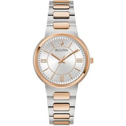 Bulova Damen Quarzuhr Armbanduhr, Damenuhr, Edelstahlarmband, analog