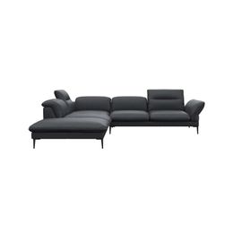 FLEXLUX Ecksofa &raquo;Salino, Funktionssofa mit Ottomane, Relaxsofa, Ecksofa&laquo; Sofa mit Arm- und Kopfteil-Verstellungen, Kaltschaum & Stahl-Wellen schwarz