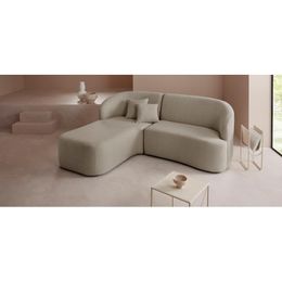LeGer Home by Lena Gercke Ecksofa &raquo;Dilara L-Form&laquo; gerundete R&uuml;ckenlehne und Front, in 3 Bezugsqualit&auml;ten beige Struktur fein 100% Polyester);Samtoptik
