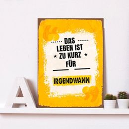 queence Metallbild &raquo;Irgendwann&laquo; Motivationsbilder Schriftzug Schriftz&uuml;ge 1 Stk. tlg. Stahlschilder wei&szlig; Metall, Stahl
