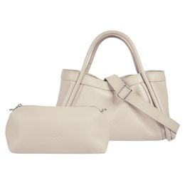 CLUTY Damen Henkeltasche &raquo;2 in 1&laquo; echt Leder, Made in Italy