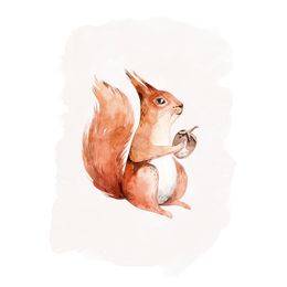 Komar Bild &raquo;Hungry Squirrel&laquo; Natur 1 Stk. tlg. Wandbild zur Dekoration - ohne Rahmen bunt Holz, Papier