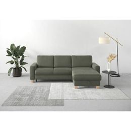 Home Affaire Ecksofa &raquo;Summer L-Form&laquo; mit Recamiere, mit oder ohne Bettfunktion und Bettkasten, Cord-Bezug gr&uuml;n 95% Polyester, 5% Polyamid