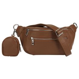 Samantha Look Damen G&uuml;rteltasche echt Leder, Made in Italy braun