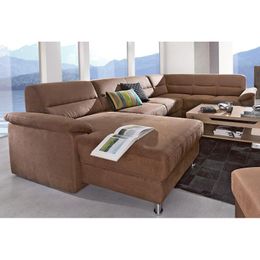 Sit & More sit&more Wohnlandschaft &raquo;Ascara U-Form&laquo; inklusive Boxspring/Federkern-Polsterung, wahlweise mit Bettfunktion braun NaturLeder in Sitz und R&uuml;cken, 