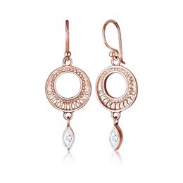 Elli Premium Damen Paar Ohrh&auml;nger &raquo;Ohrh&auml;nger Ornament Zirkonia 925 Sterling Silber&laquo; rosa