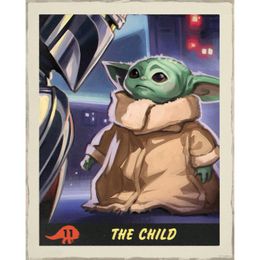 Komar Bild &raquo;Mandalorian The Child Trading Card&laquo; Disney Star Wars 1 Stk. tlg. Wandbild zur Dekoration im Kinderzimmer - ohne Rahmen bunt Holz, Papier