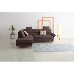 Home Affaire Ecksofa &raquo;Westerland L-Form&laquo; Federkern-Polsterung, wahlweise mit Bettfunktion, Bettkasten braun 100% Polyester
