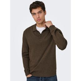 Only & Sons Only & Sons Herren ONLY & SONS Polokragenpullover &raquo;ONSLOUI REG 12 LS MEL POLO KNIT&laquo; XL