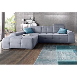 Sit & More sit&more Ecksofa &raquo;Mistral L-Form&laquo; wahlweise mit Bettfunktion grau Struktur ( 100% Polyester)
