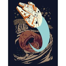 Komar Bild &raquo;Star Wars Classic Vector Asteroid Worm&laquo; Star Wars 1 Stk. tlg. Wandbild zur Dekoration im Kinderzimmer - ohne Rahmen bunt Holz, Papier