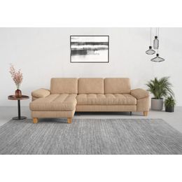 Sit & More sit&more Ecksofa &raquo;Westham L-Form&laquo; mit Recamiere, mit oder ohne Bettfunktion, Bettkasten, F&uuml;&szlig;e Eiche braun 100% Polyester
