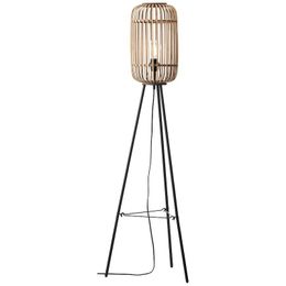 Brilliant Stehlampe &raquo;Woodrow&laquo; E27 1 Stk. dreibeinige Bambus Lampe, 130 x 45 cm, E27, Boho-Stil braun