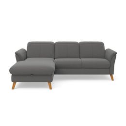 Sit & More sit&more Ecksofa &raquo;Romero L-Form&laquo; wahlweise mit oder ohne Relax-Funktion, Bettfunktion, Bettkasten grau 90% Polyester 10%Polyamid