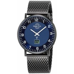 MASTER TIME Herren MASTER TIME Funkuhr &raquo;Basic&laquo; Armbanduhr, Quarzuhr, Herrenuhr, Datum, Langzeitbatterie blau