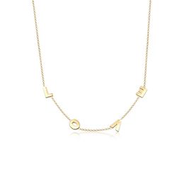 Elli Damen Kette mit Anh&auml;nger &raquo;Erbskette Love Wording 925er Silber&laquo; gold