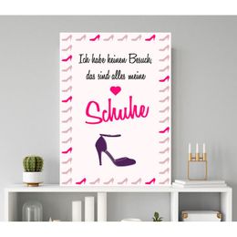 queence Metallbild &raquo;Schuhe&laquo; Herzen Schriftzug Schriftz&uuml;ge Schuh Schuhe Spr&uuml;che Spr&uuml;che & Texte 1 Stk. tlg. Stahlschilder pink Metall, Stahl