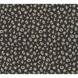 ARCHITECTS PAPER Vliestapete &raquo;Leopard&laquo; Motiv abstrakt naturalistisch glatt Ausgefallene Tapete Karl Lagerfeld Designer Metallic Tapeten modern schwarz Vinyl, Vlies