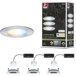 Paulmann LED Einbauleuchte &raquo;LED Einbauleuchte Nova Coin IP44 rund 78mm&laquo; LED-Modul 3 Stk. Tageslichtwei&szlig; Memoryfunktion, Farbwechsler, Farbsteuerung, Dimmer, 