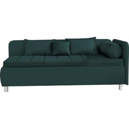 Alina Schlafsofa &raquo;Kiana&laquo; mit Bettkasten und Zierkissen, Liegefl&auml;che 90/200 cm oder 100/200 cm gr&uuml;n Struktur TMD (100% Polyester)