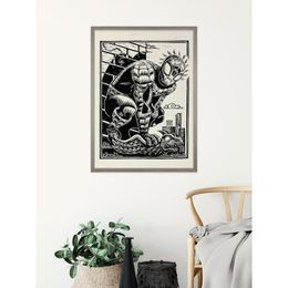 Komar Wandbild &raquo;Marvel Spider-Man Lino-Cut&laquo; Disney Set, 1 Stk. tlg. 40 x 50 cm (Breite x H&ouml;he) - Kinderzimmer, Dekoration schwarz Vlies
