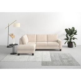 Home Affaire Ecksofa &raquo;Summer L-Form&laquo; mit Ottomane, mit oder ohne Bettfunktion und Bettkasten, Cord-Bezug beige 100% Polyester