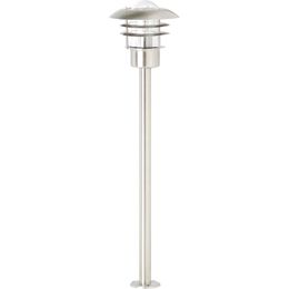 Brilliant Au&szlig;en-Stehlampe &raquo;TERRENCE&laquo; E27 90 cm H&ouml;he, &Oslash; 22 cm, E27, IP44, Metall/Glas, edelstahl silber