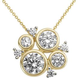 Firetti Damen Kettenanh&auml;nger &raquo;Schmuck Geschenk Gold 333 Halsschmuck Anh&auml;nger Fantasie Kreise bicolor&laquo; () mit Zirkonia (synth.) gelb