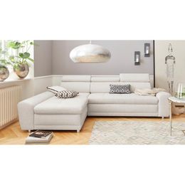 Sit & More sit&more Ecksofa &raquo;Riva L-Form&laquo; inklusive Kopteilverstellung, wahlweise mit Bettfunktion beige Flachgewebe (100% Polyester);Luxus-Microfaser (100% 